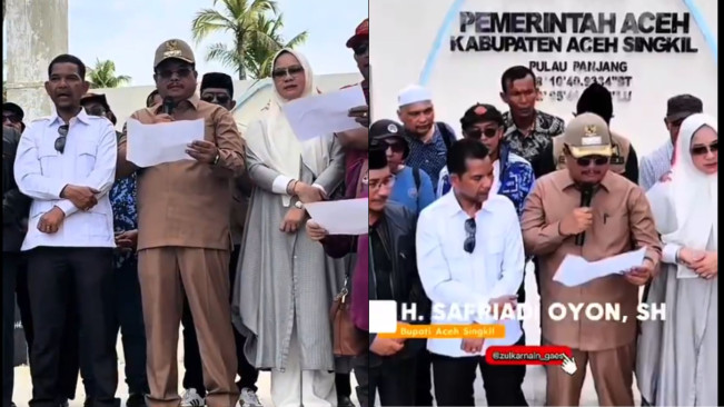 Ricuh, Bupati Aceh Singkil dan Warga Tolak 4 Pulau Masuk Sumut